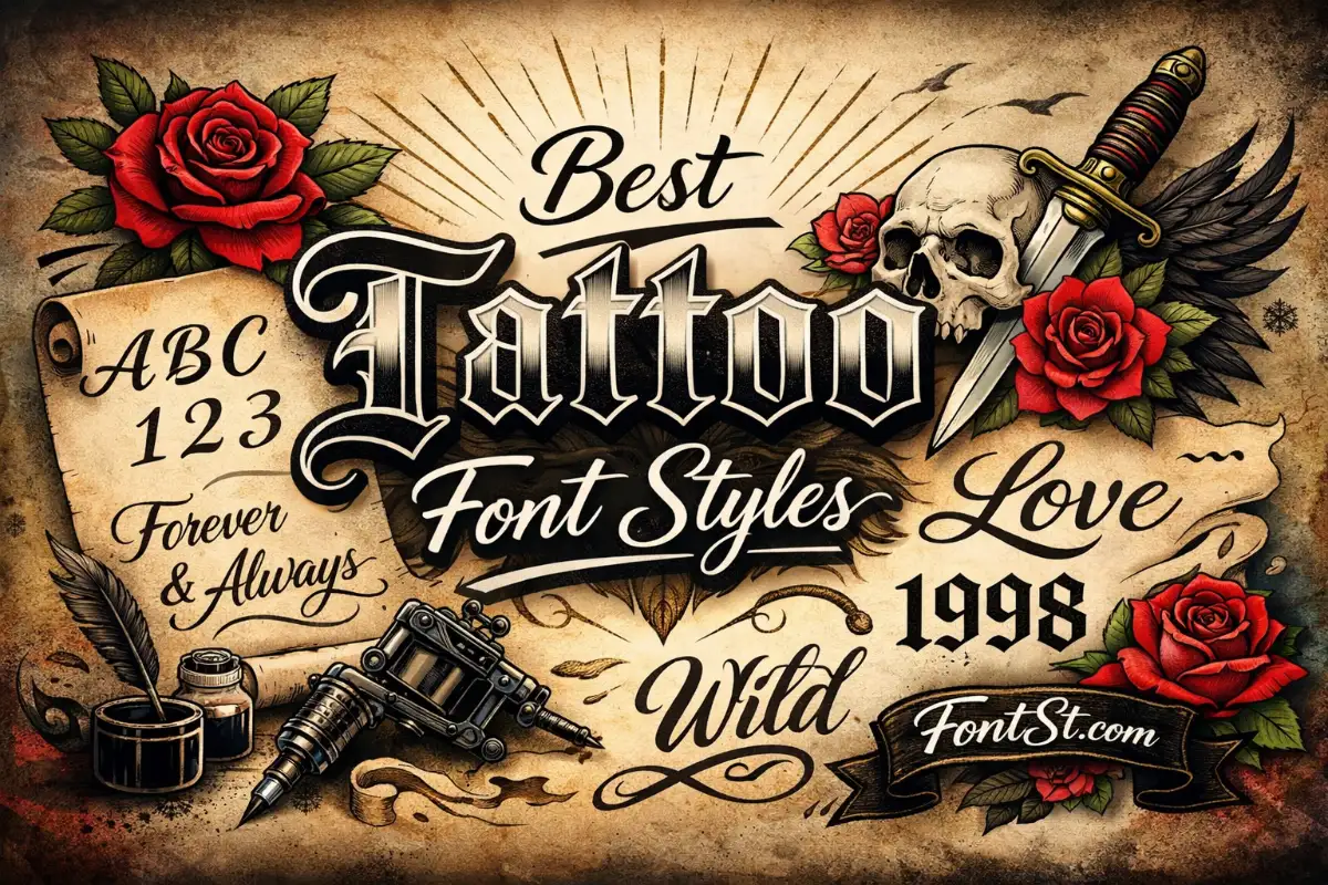 Tattoo Font Styles Generator - Alphabet, Numbers & Cursive